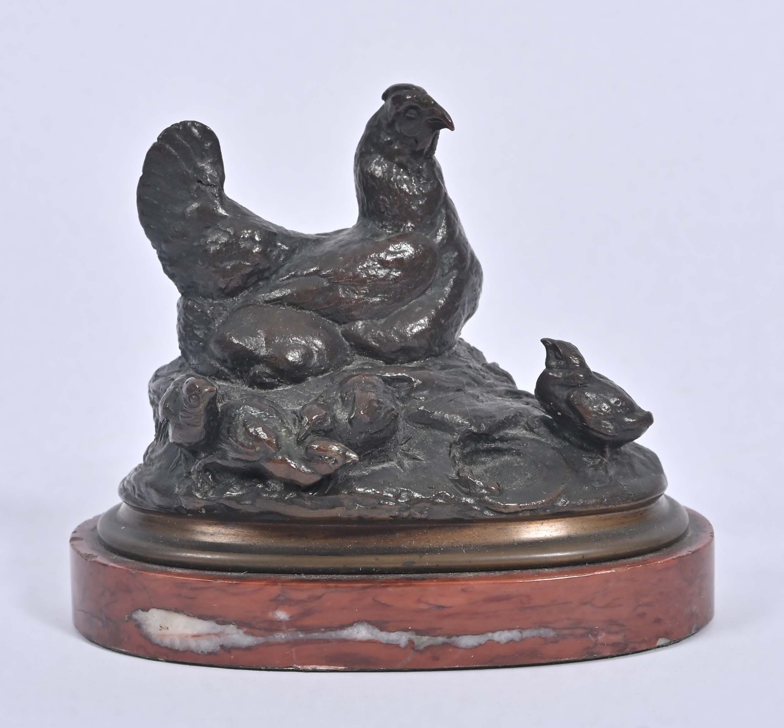 Auguste Nicholas Cain | Poule et poussins | MutualArt