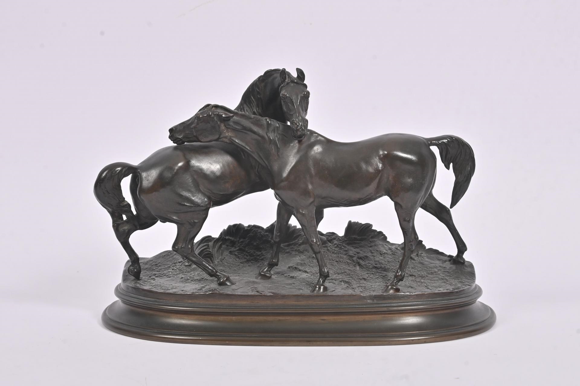 Pierre-Jules Mene | L'accolade ou Chevaux arabes n°2 | MutualArt