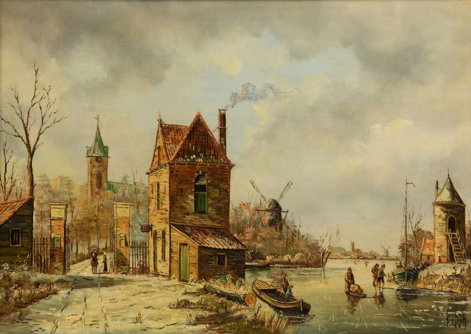 Dick van Dijk | Hollandse winter met figuren op het ijs | Compare ...