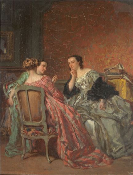 French School, 19th Century | Trois femmes conversant (1850) | MutualArt