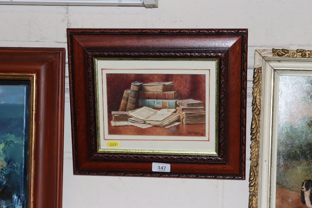 Henry Edward Spernon Tozer | watercolour study depicting books | MutualArt