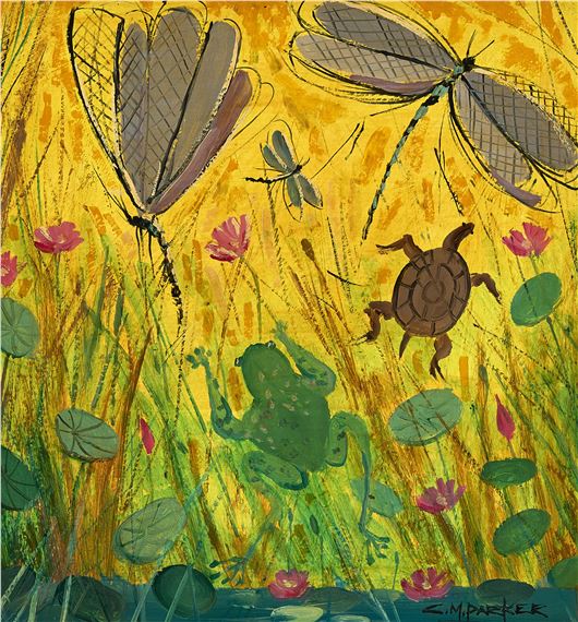 Colleen Parker | Frog & Dragonflies & Emu | MutualArt