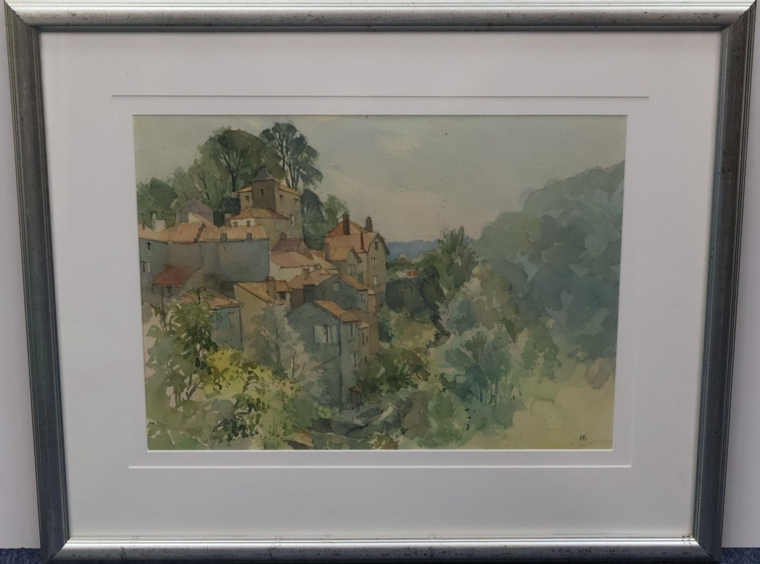 Paul Banning | depicting French landscape with buildings on hillside ...