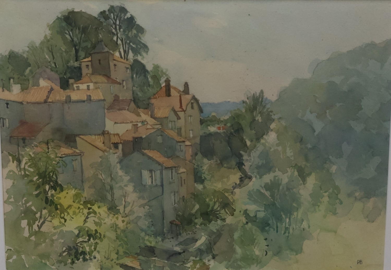 Paul Banning | depicting French landscape with buildings on hillside ...