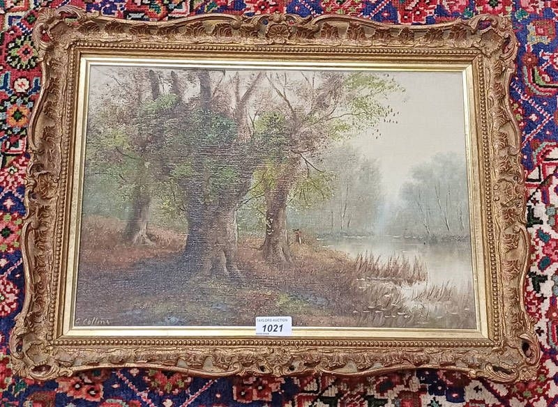 George Edward Collins | figure observing lake | MutualArt