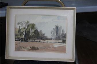 Rowland Hilder | A wooded landscape, preparatory watercolour sketch ...
