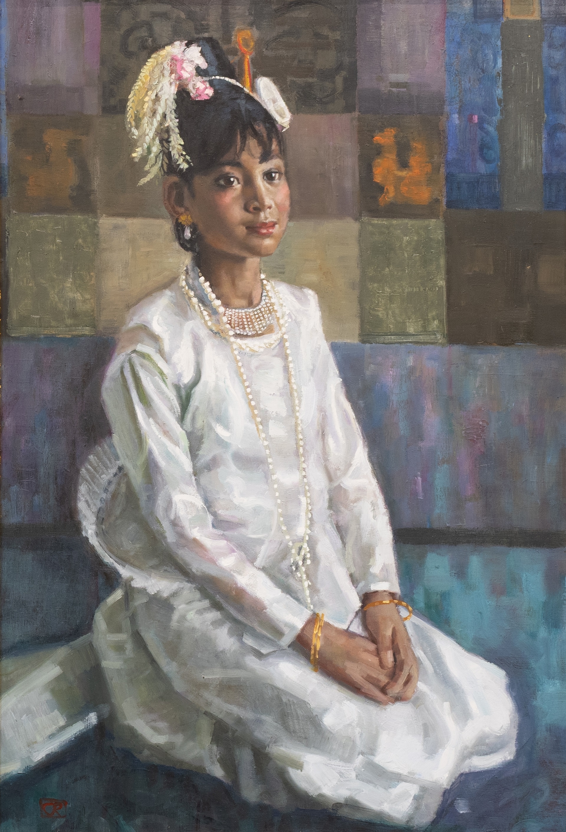 Christopher Robinson | Portrait of a young girl wearing a white gown ...