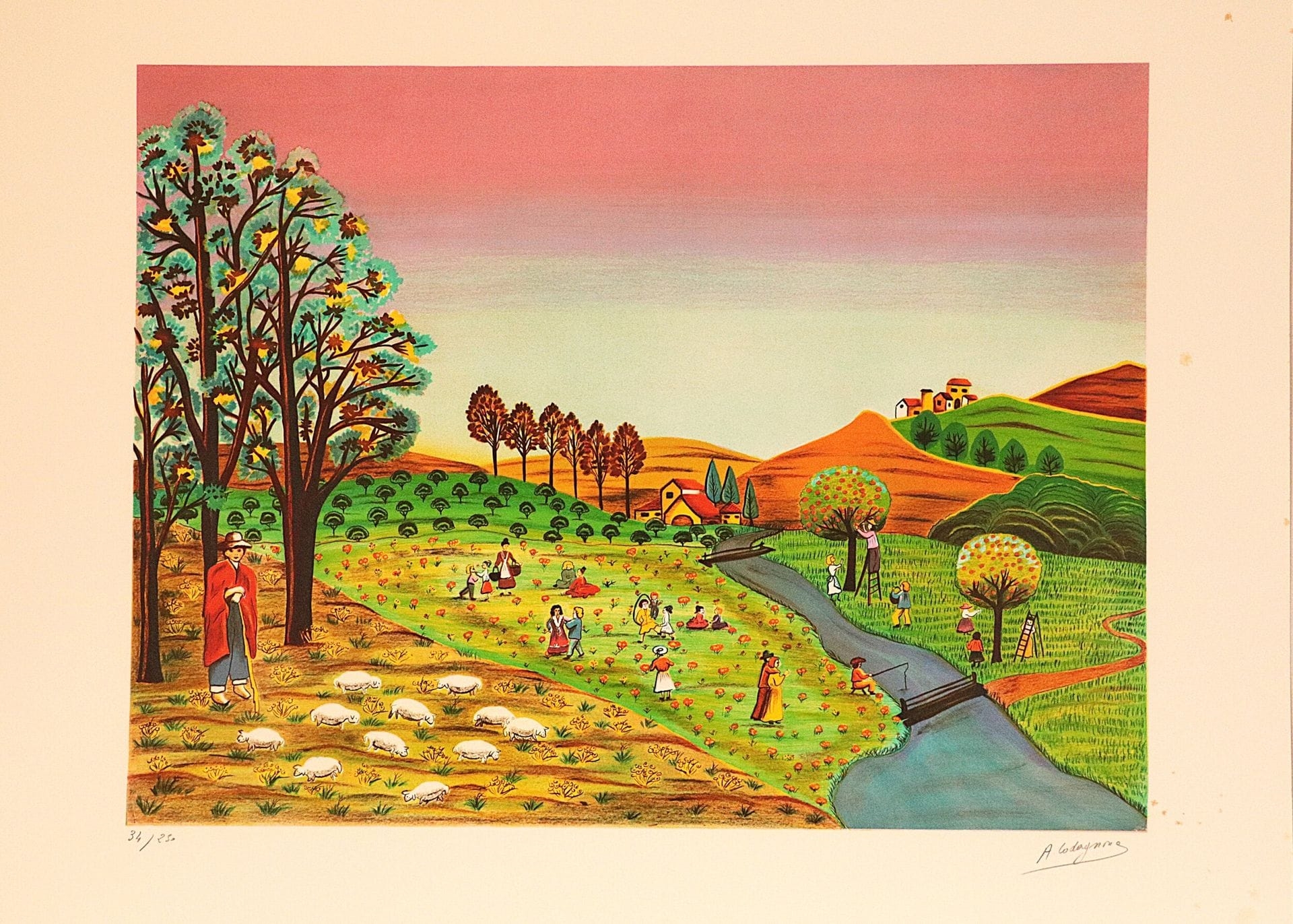 Annette Codagnone | The shepherd and his sheep | MutualArt