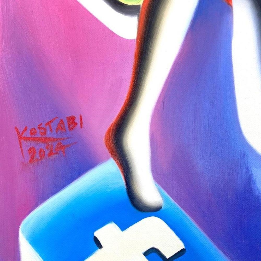 Mark Kostabi | Surrendering Serenity in a Digital Storm | MutualArt