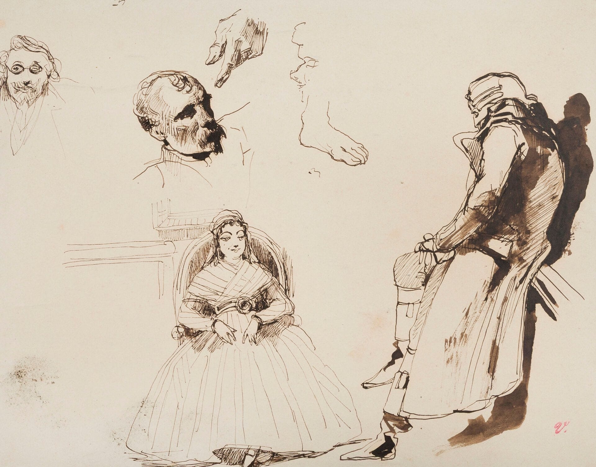 Victor-Julien Giraud | Figure study sheet | MutualArt