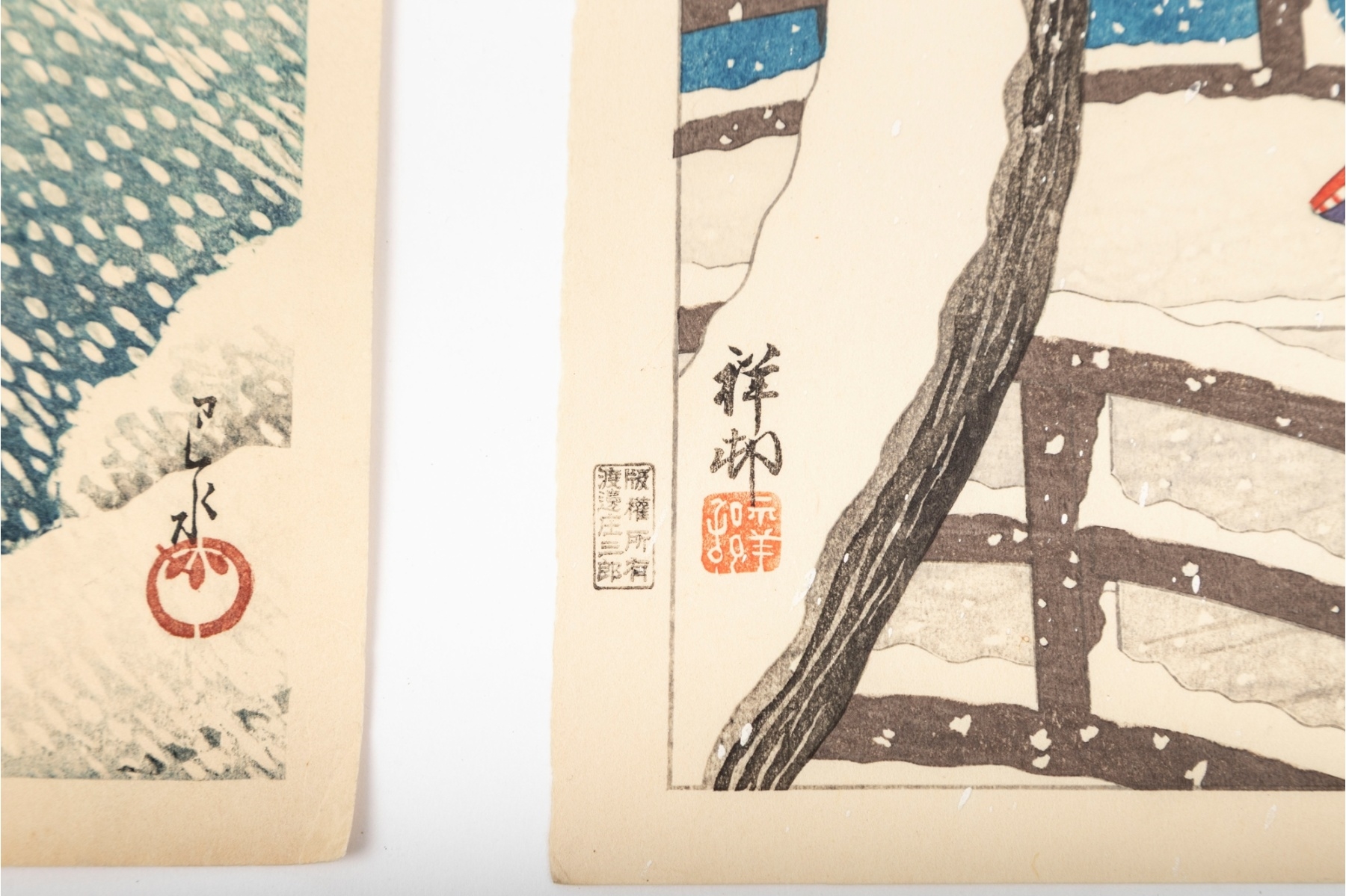 Utagawa Hiroshige Two Edo Period Snow Scene Woodblock Prints Mutualart