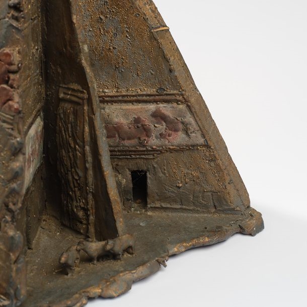 Alain GIREL | Pyramid Rare sculpture in polychrome stoneware with ...