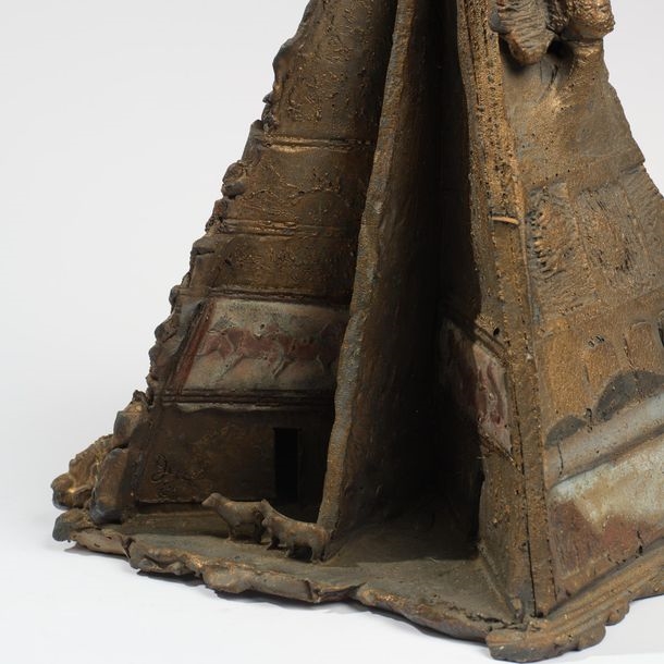 Alain GIREL | Pyramid Rare sculpture in polychrome stoneware with ...