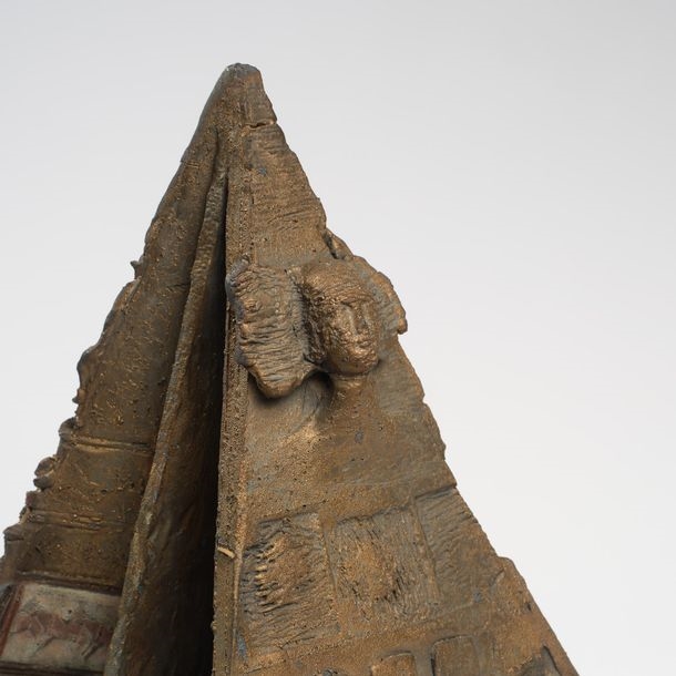 Alain GIREL | Pyramid Rare sculpture in polychrome stoneware with ...