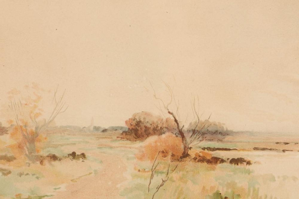 Bruce Crane | Lakeside Watercolor Painting | MutualArt