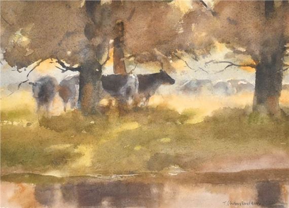 Trevor Chamberlain | Cattle in the Shade | MutualArt