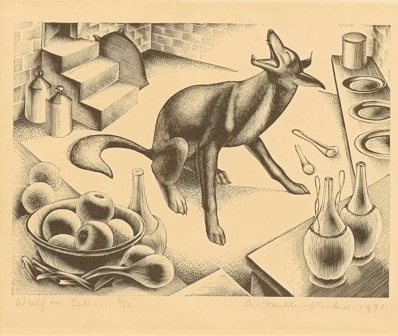 Agnes Miller Parker | WOLF IN CELLAR | MutualArt