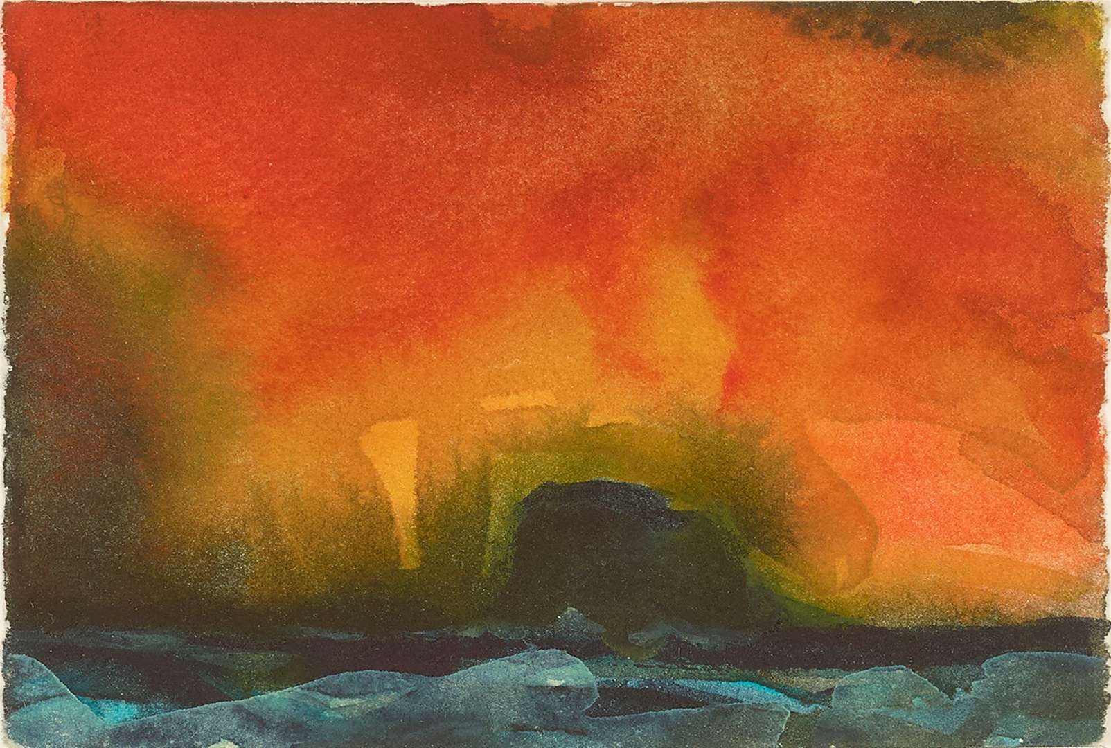 John Houston | BASS ROCK AND RED SKY | MutualArt