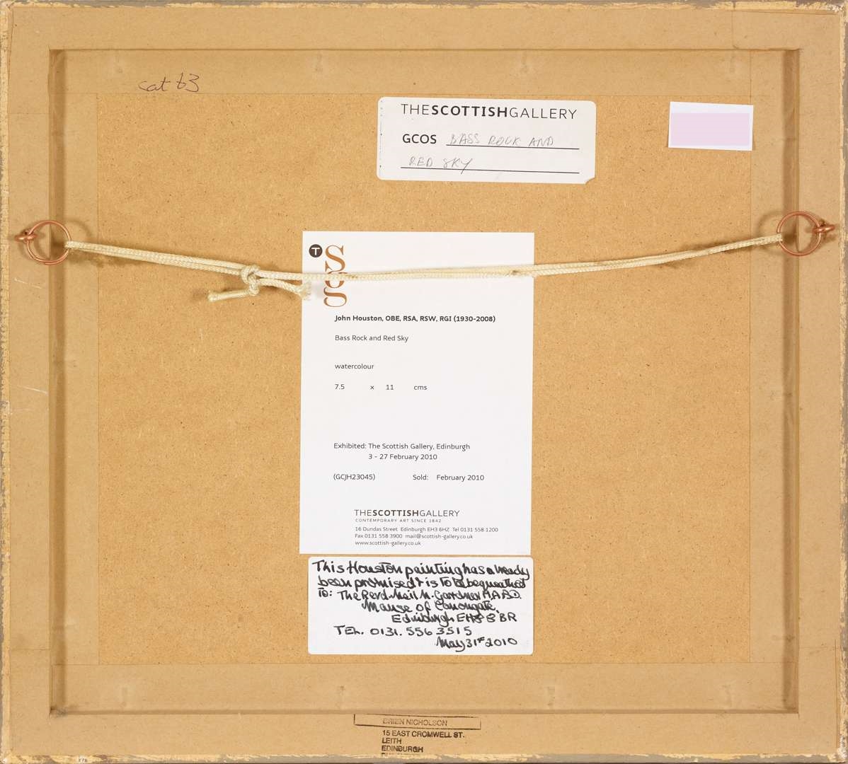 John Houston | BASS ROCK AND RED SKY | MutualArt