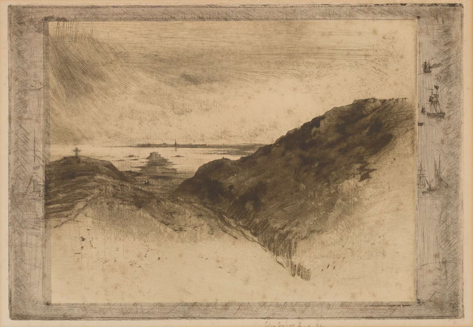 Felix-Hilaire Buhot | THE CLIFF, BAY OF SAINT-MALO (86) | MutualArt
