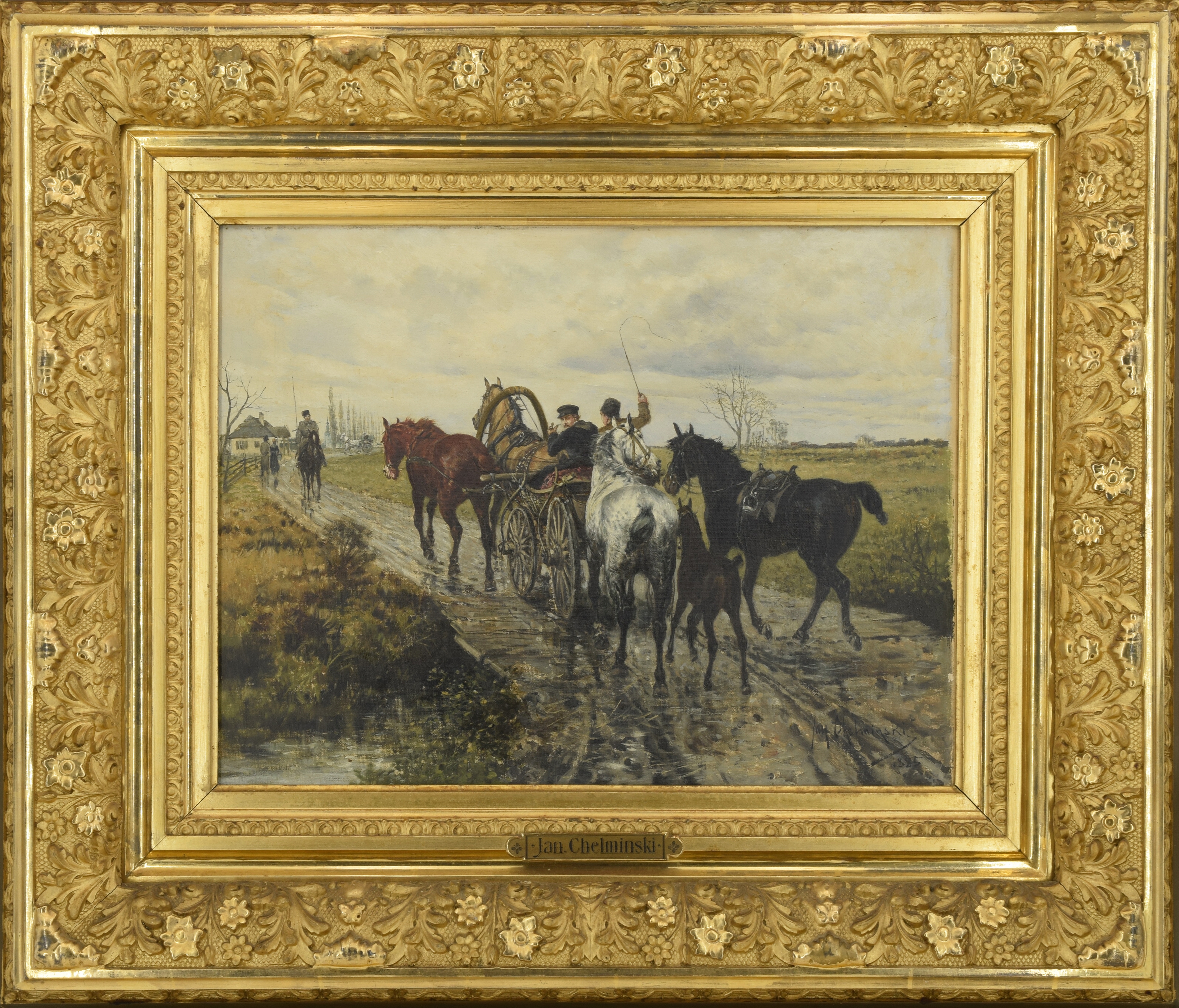 Jan Van Chelminski | Na błotnistej drodze (1885) | MutualArt