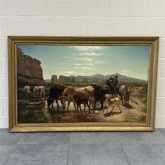 Charles Coumont | Italian shepherd and his flock near ancient ruins ...