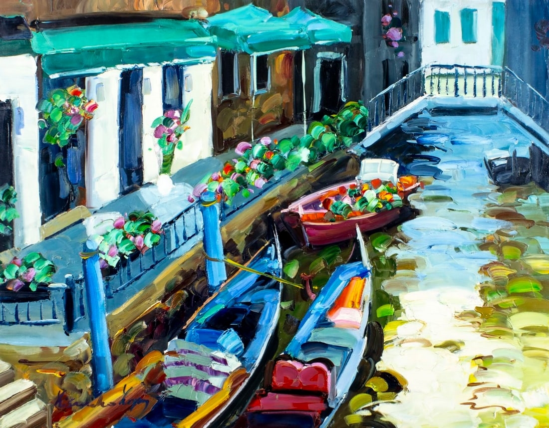 Lisandro Lopez Baylon | Venice Cityscape with Gondolas | MutualArt