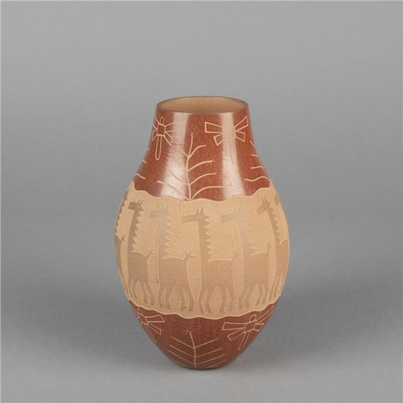 Jody Naranjo | Sgraffito Vase with Giraffes and Dragonflies, 1998 (1998 ...