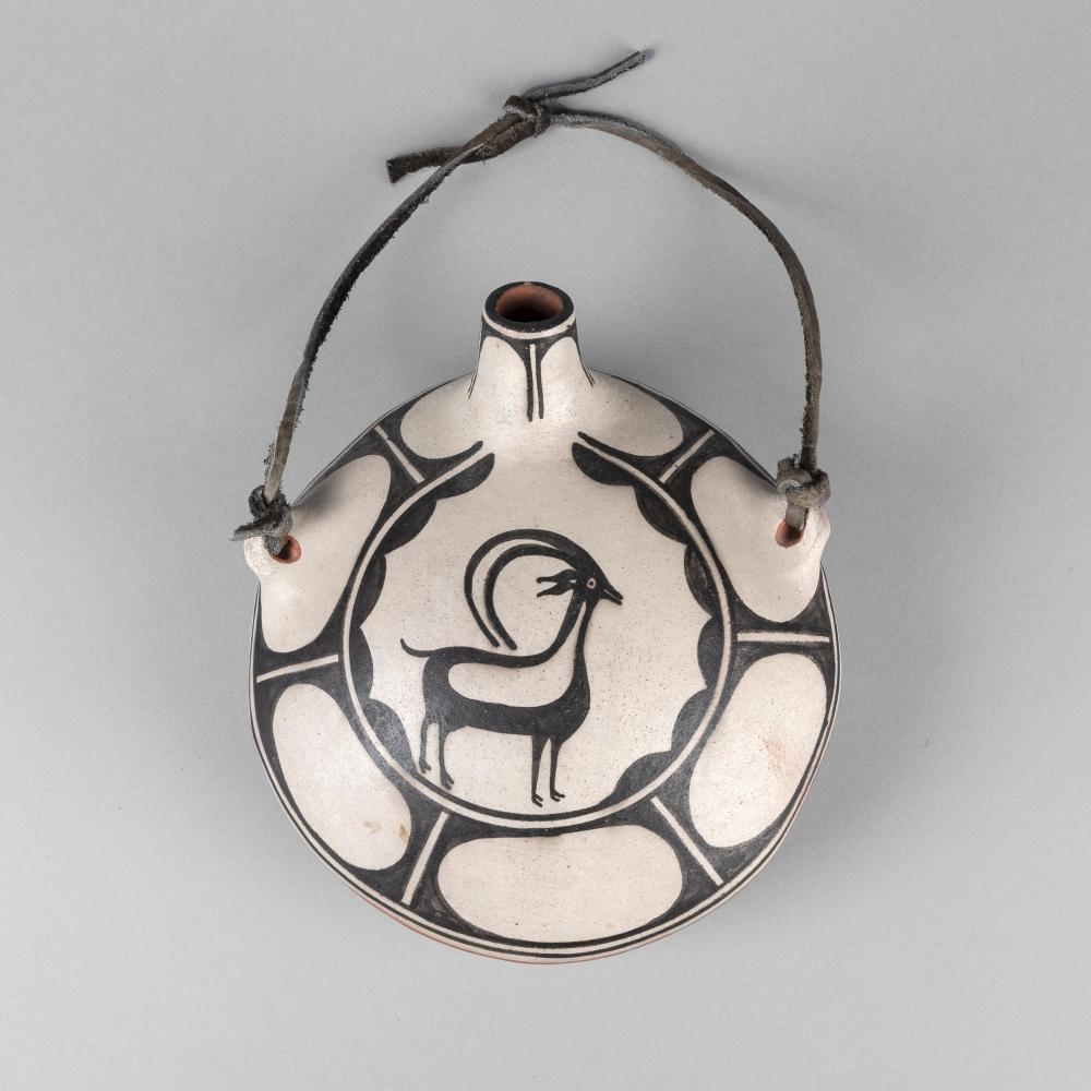 Robert Tenorio | Redware Canteen with Black on White Design | MutualArt