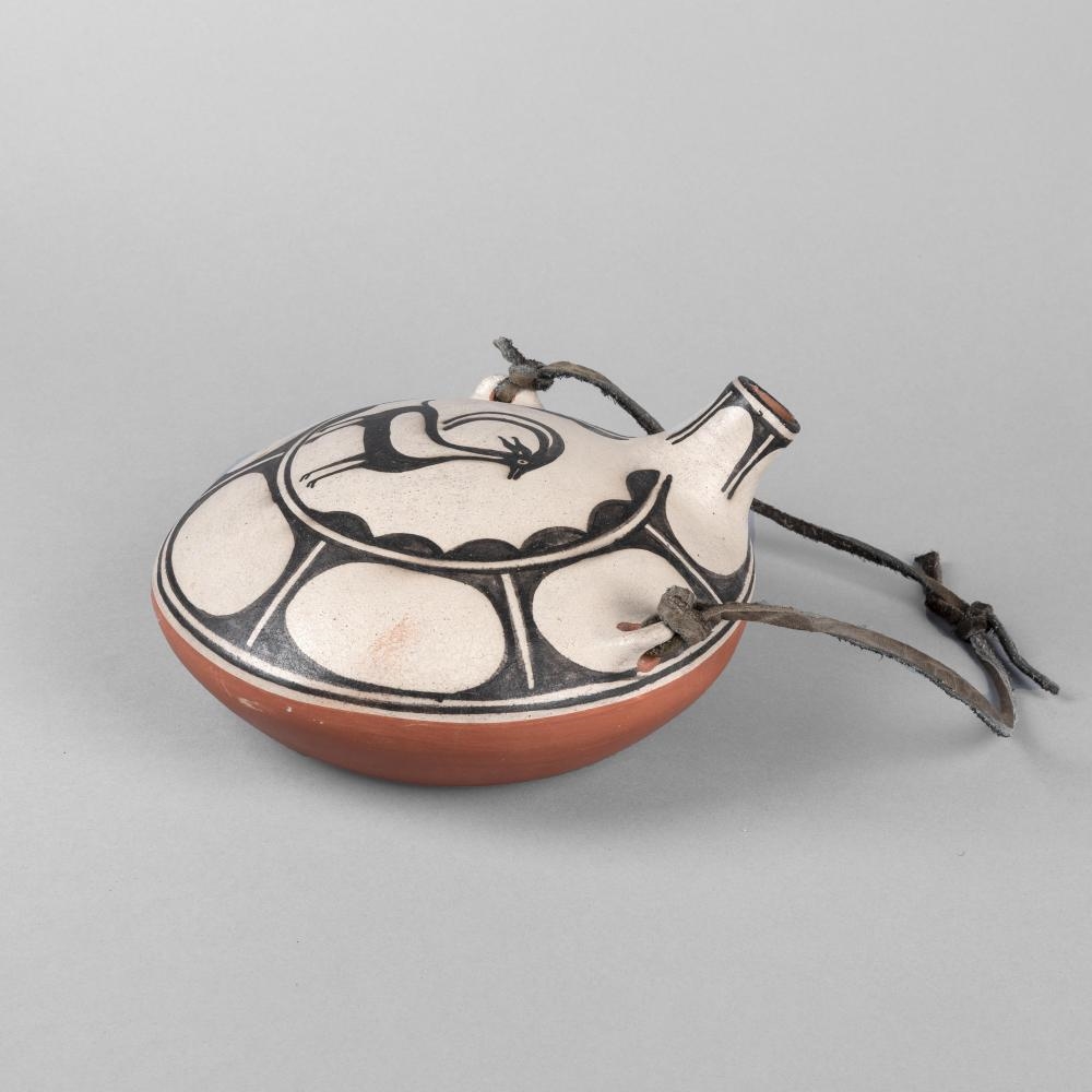 Robert Tenorio | Redware Canteen with Black on White Design | MutualArt
