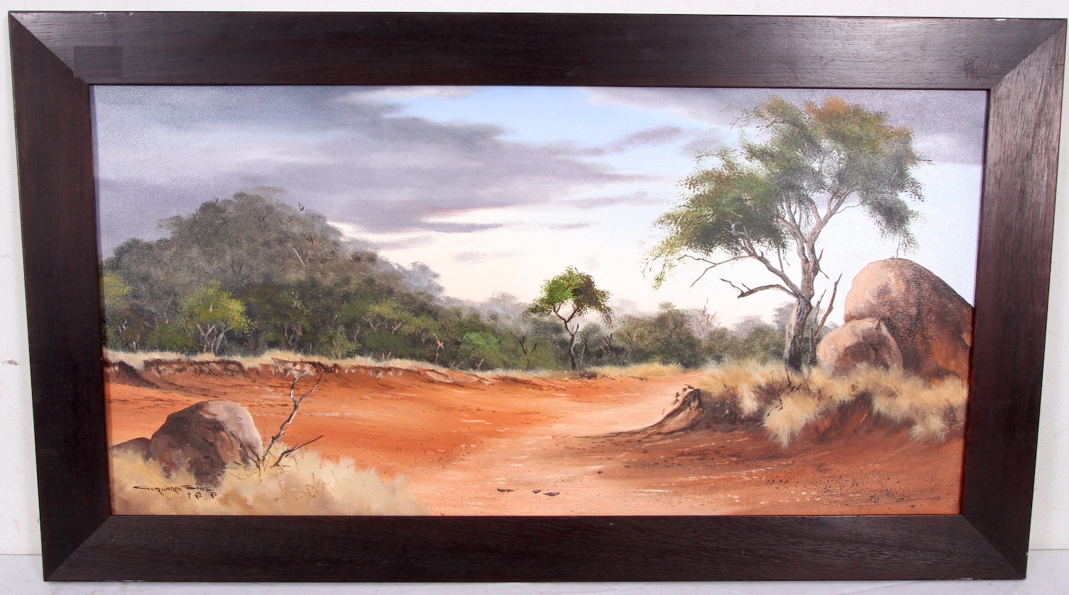 Gerhard Smit | BUSHVELD LANDSCAPE WITH DIRT ROAD PATH | MutualArt