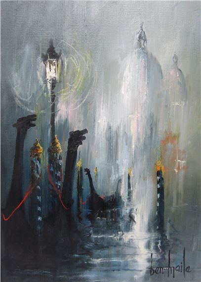 Ben Maile | 'Venice', night time Venetian canal scene, | MutualArt