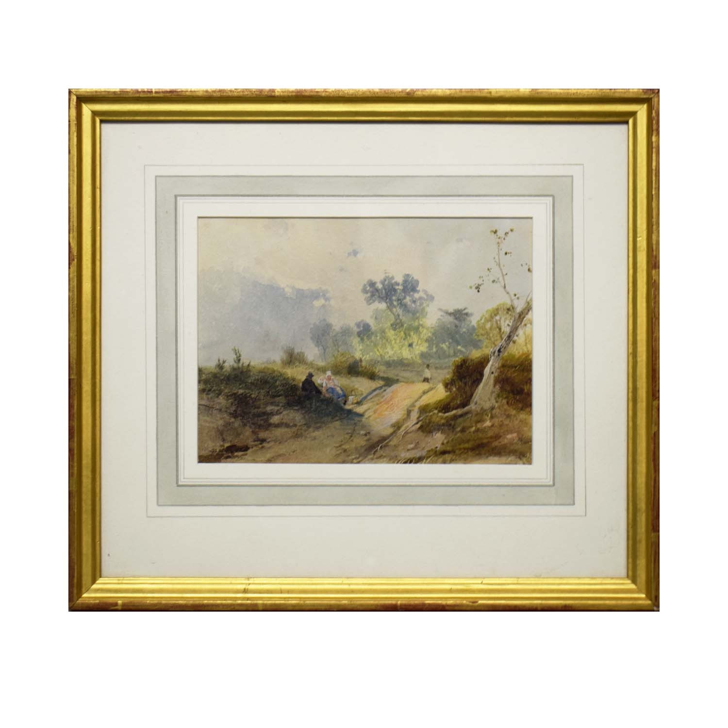 James Baker Pyne | FIGURES SEATED BY A COUNTRY ROAD (30) | MutualArt