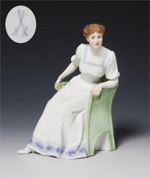 Alfred König | Mädchen im Korbstuhl (1905 - 1923) | MutualArt