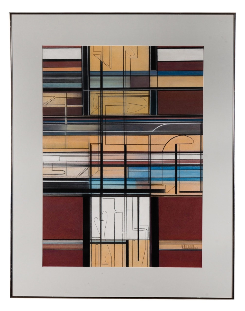 Paul Nabatoff | CUBIST COMPOSITION, PASTEL ON PAPER (1982) | Compare ...