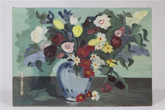 Denyse Louis | Bouquet of flowers on an entablature | MutualArt