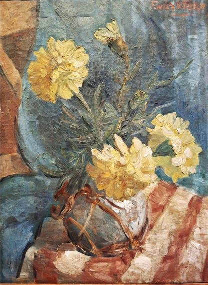 Emily I. Fern | Still-life with Yellow Carnations | MutualArt