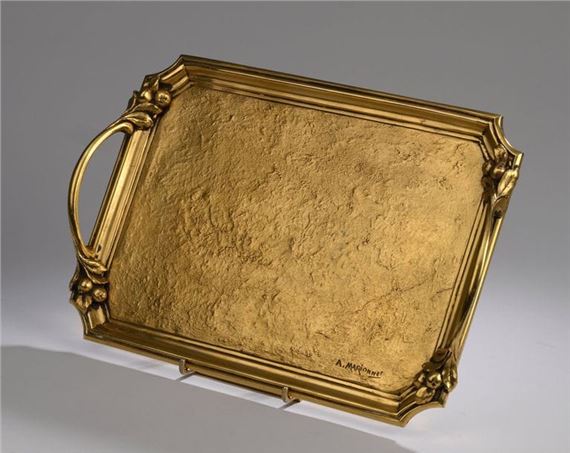 Albert Marionnet | Rectangular gilded bronze tray (Circa 1900) | MutualArt