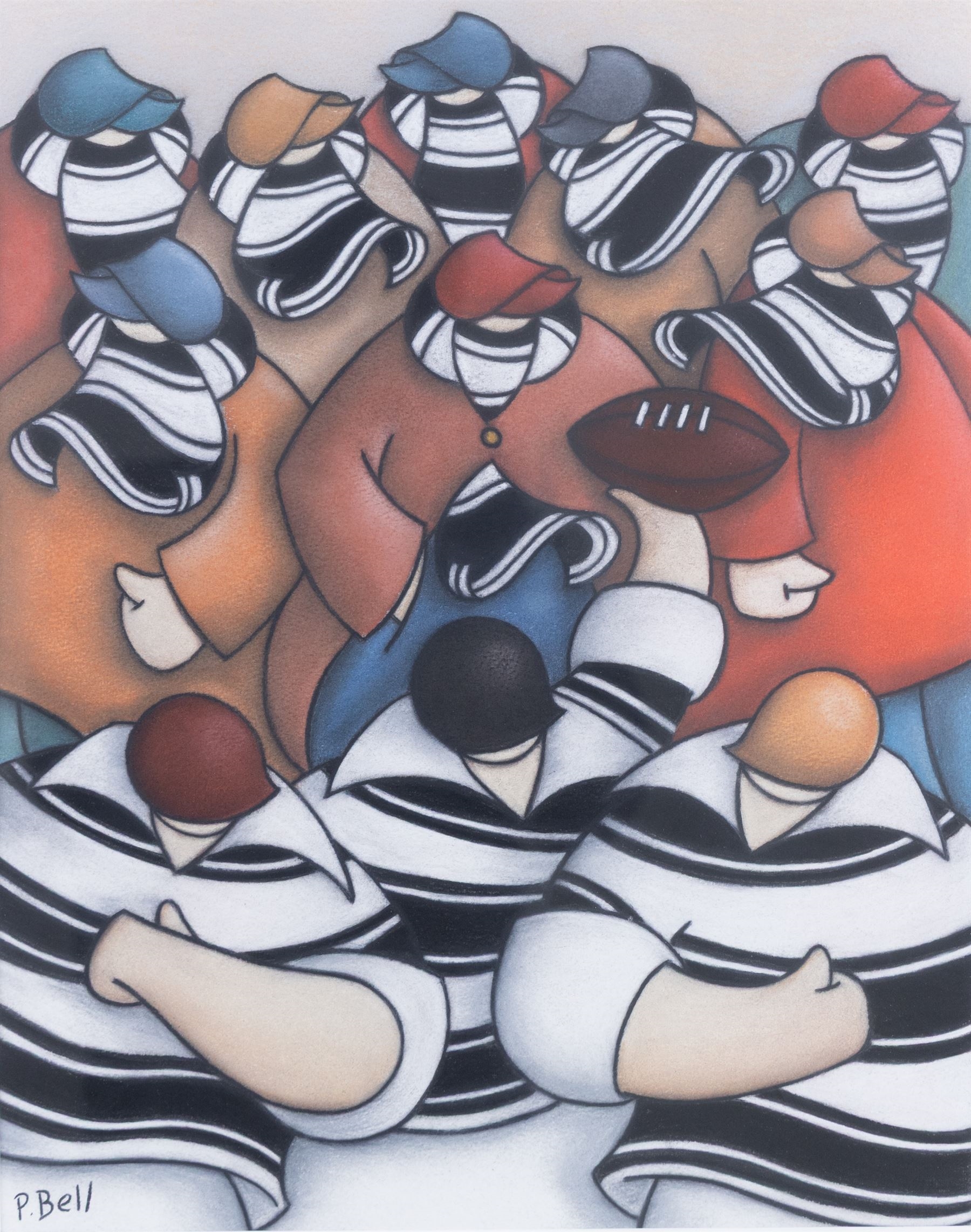Peter Bell | Rugby Players and Crowd | MutualArt