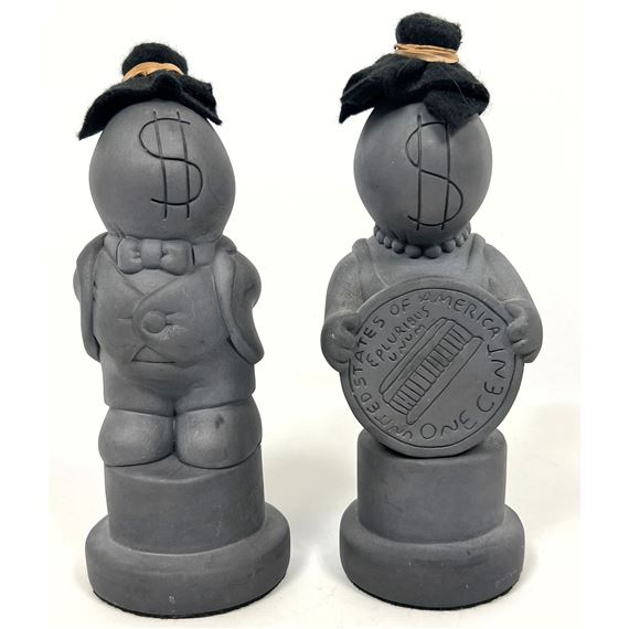 Tom Otterness | Pair Tom Otterness Painted Plaster Sculptures | MutualArt