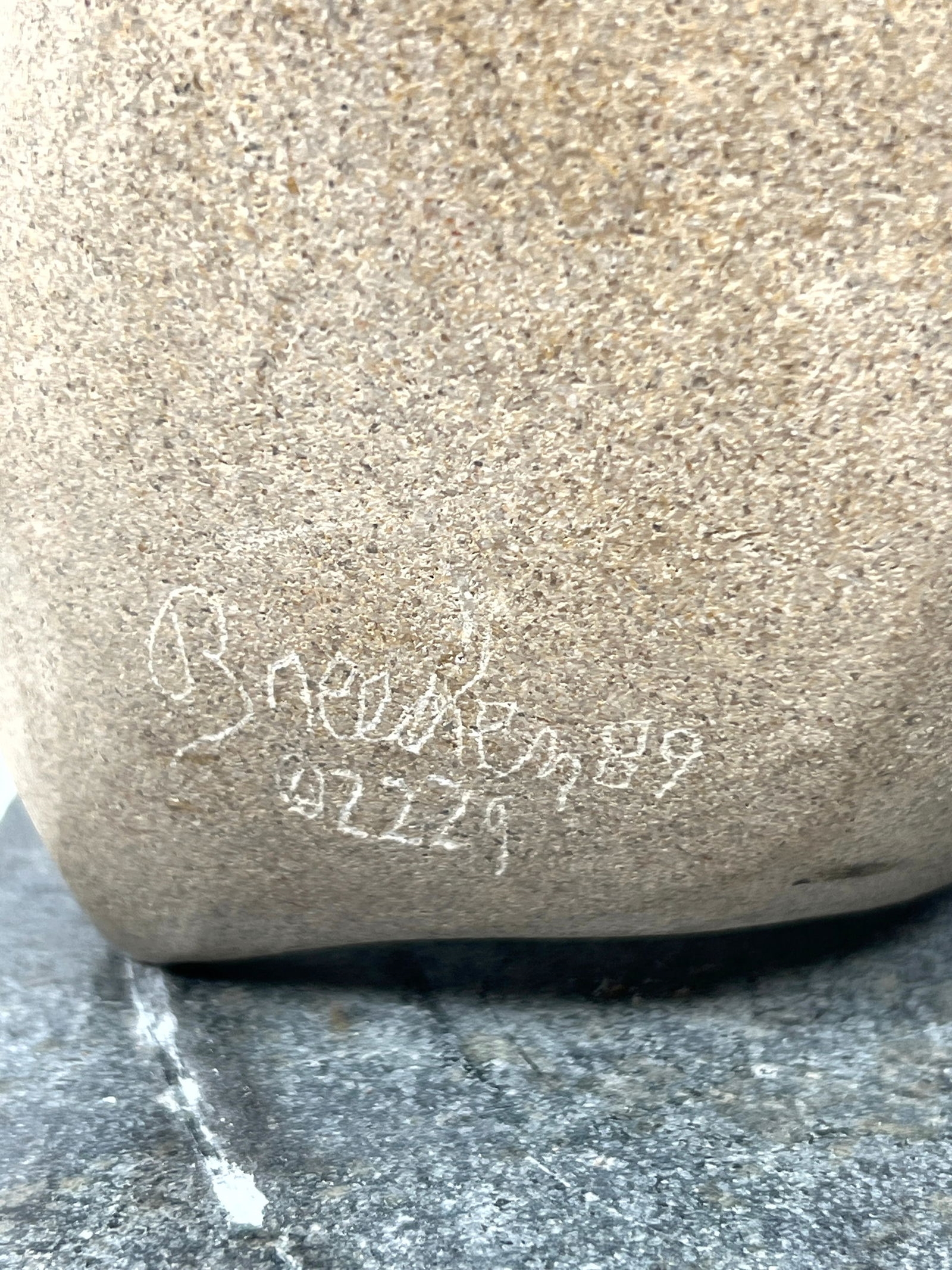 David Breeden | Carved Stone Triangular Sculpture (1989) | MutualArt