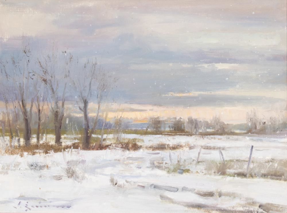 John Encinias | Winter Sunset (1992) | MutualArt