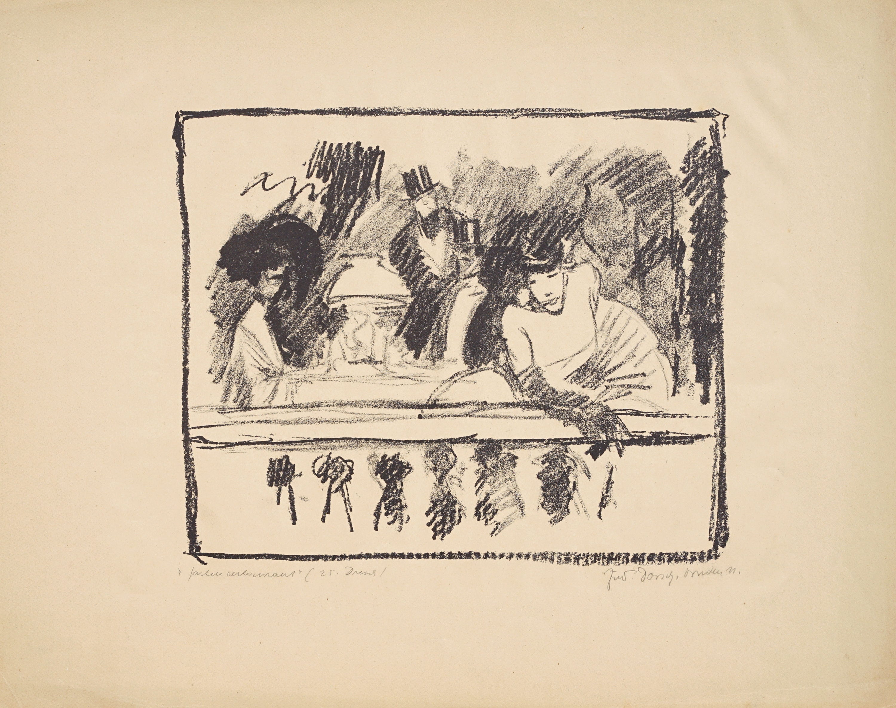 Ferdinand Dorsch | Die Kokotte / Gartenrestaurant (1921 - 1923) | MutualArt