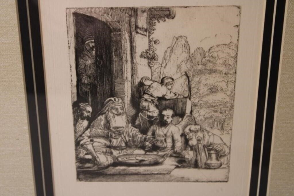 Rembrandt van Rijn | Abraham Entertaining the Angels (1880) | MutualArt