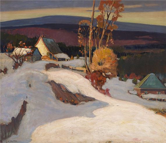 Ernest Alfred Dalton | Quebec Homestead in Winter | MutualArt