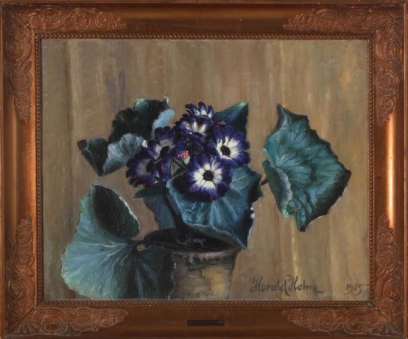 Harald Martin Hansen Holm | Still life with blue primroses (1915 ...