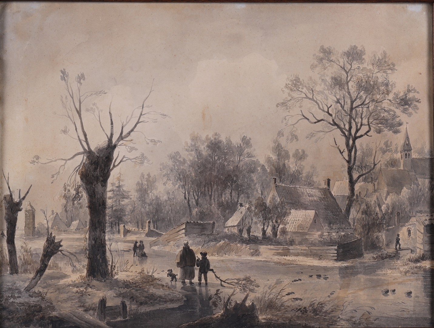 Andreas Schelfhout | Winterlandschap met dorpsgezicht | MutualArt
