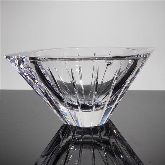 Jan Johansson | Orrefors Sweden Cut Crystal Centerpiece Bowl | MutualArt
