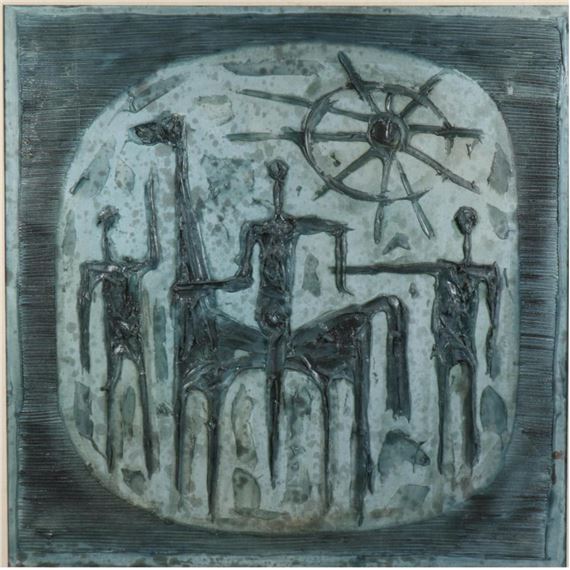 Luzon | Mid Century Modern abstract figural impasto oil painting on ...