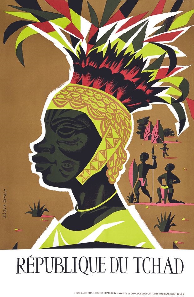 Cornic Alain | Tchad Affiche entoilée/ Vintage Poster on Linne (1943 ...